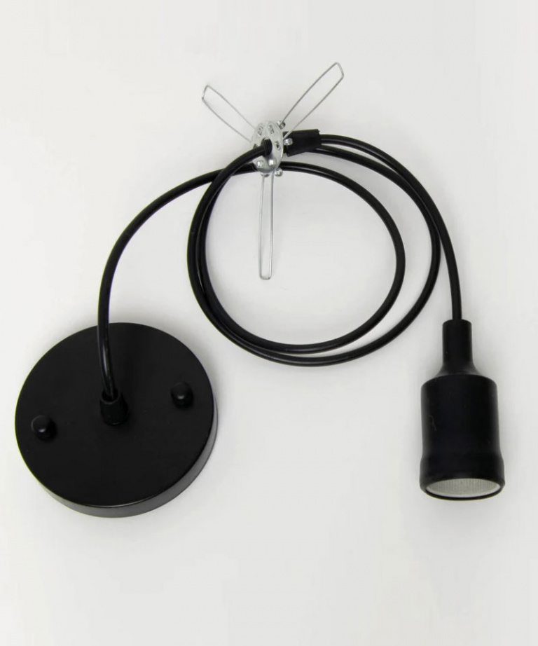 Black Ceiling Suspension Hardwired Hanging Pendant Light Kit