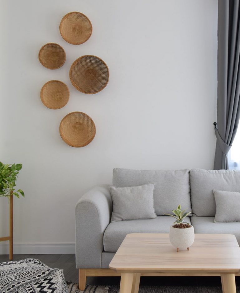 JAI - Set of 11 Handwoven Wicker Rattan Wall Art Plates