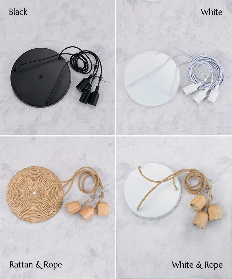 Classic Bamboo Pendant Light Set - Triple Cluster Canopy