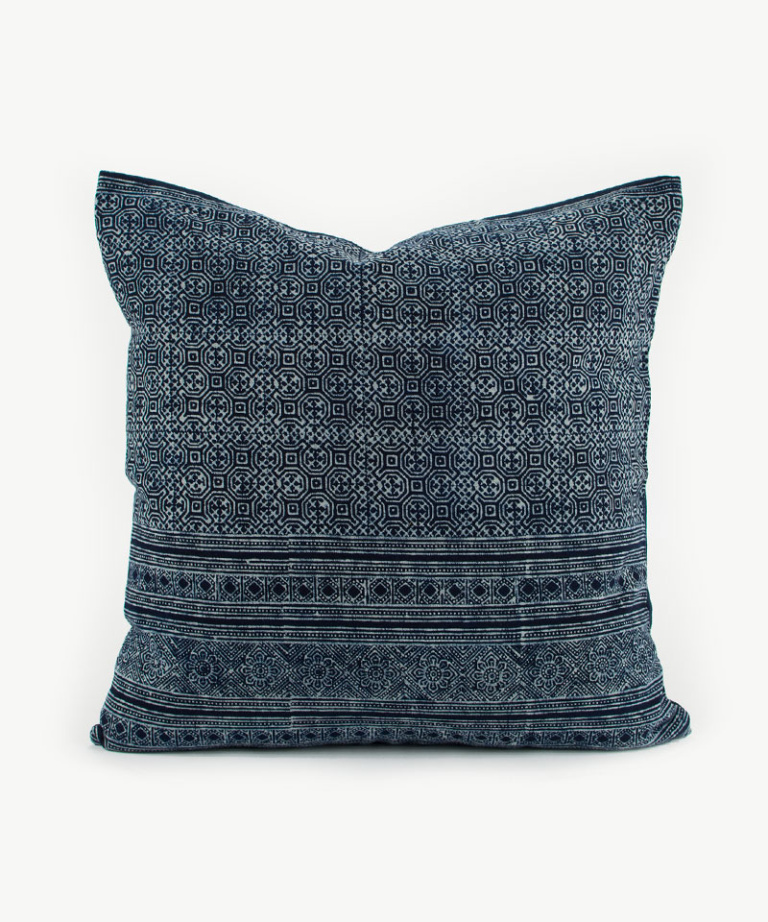 Classic Hill Tribe Indigo Batik Cushion - Lanna Passa