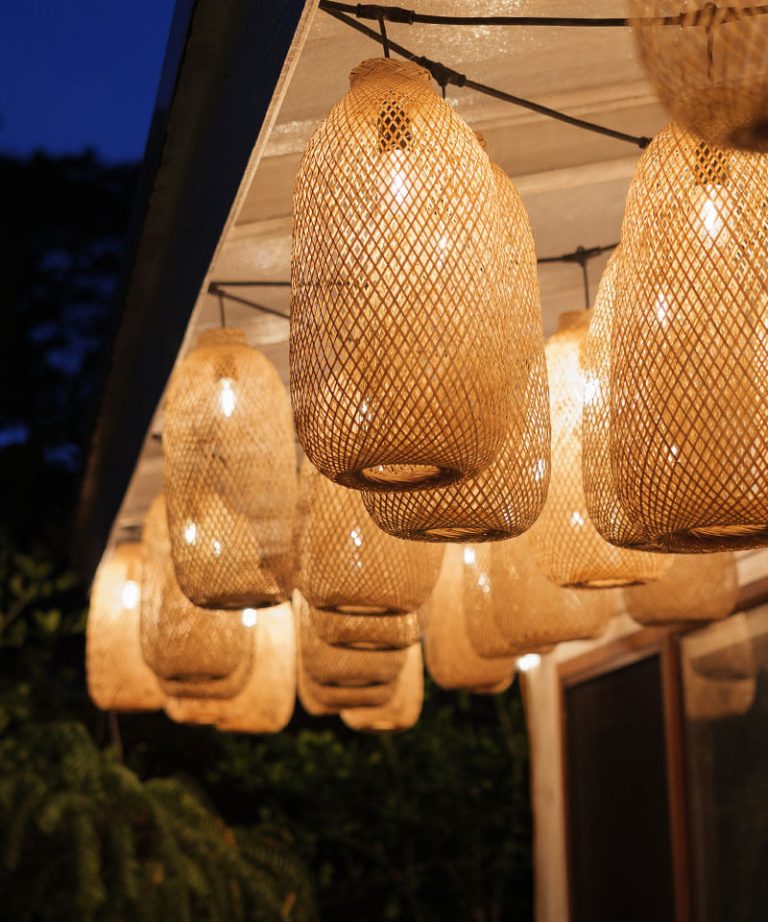 Outdoor Bamboo Garden Lighting Set - 10m Cable / 30 Basket