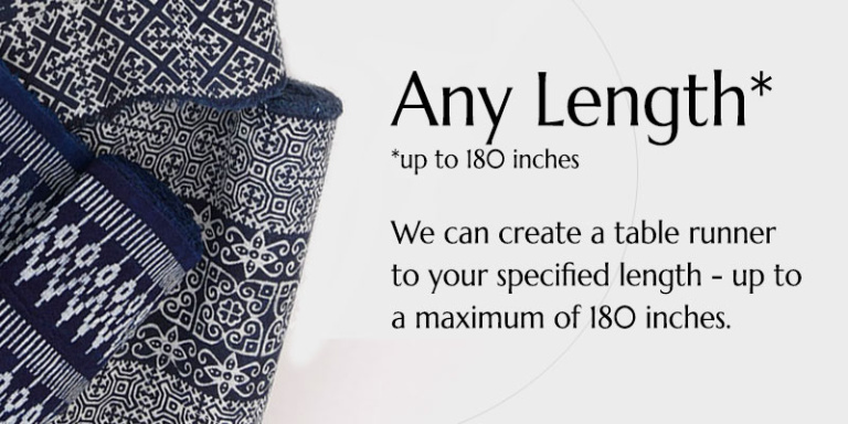 Custom Length Hmong Hill Tribe Batik Indigo Table Runner