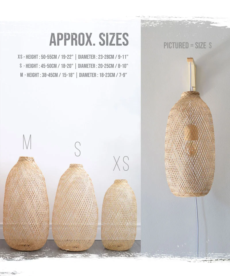 Classic Woven Bamboo Plug In Wall Light - Lanna Passa