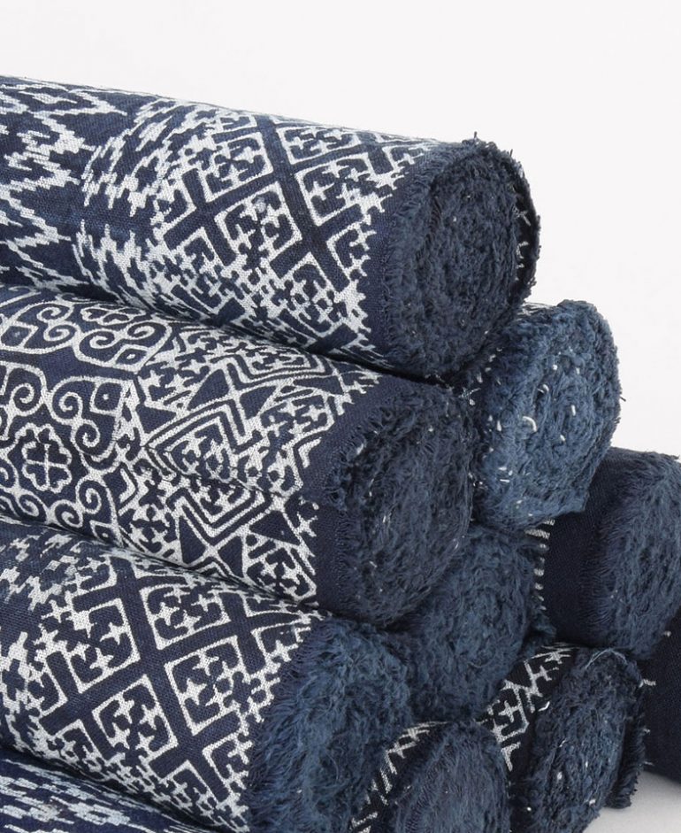 Hmong Hill Tribe Indigo Batik Cotton Rolls - 11" Wide