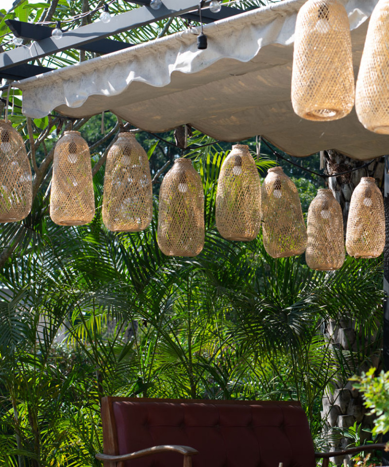 Outdoor Bamboo Garden Lighting Set - 10m Cable / 30 Basket