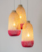 Two Tone Bamboo Pink Pendant Light Cluster Set - Lanna Passa