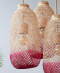 Two Tone Bamboo Pink Pendant Light Cluster Set - Lanna Passa