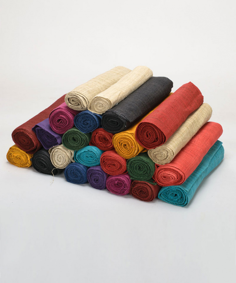 Lanna Passa - Hmong Hill Tribe Raw Hemp Fabric Dyed Rolls