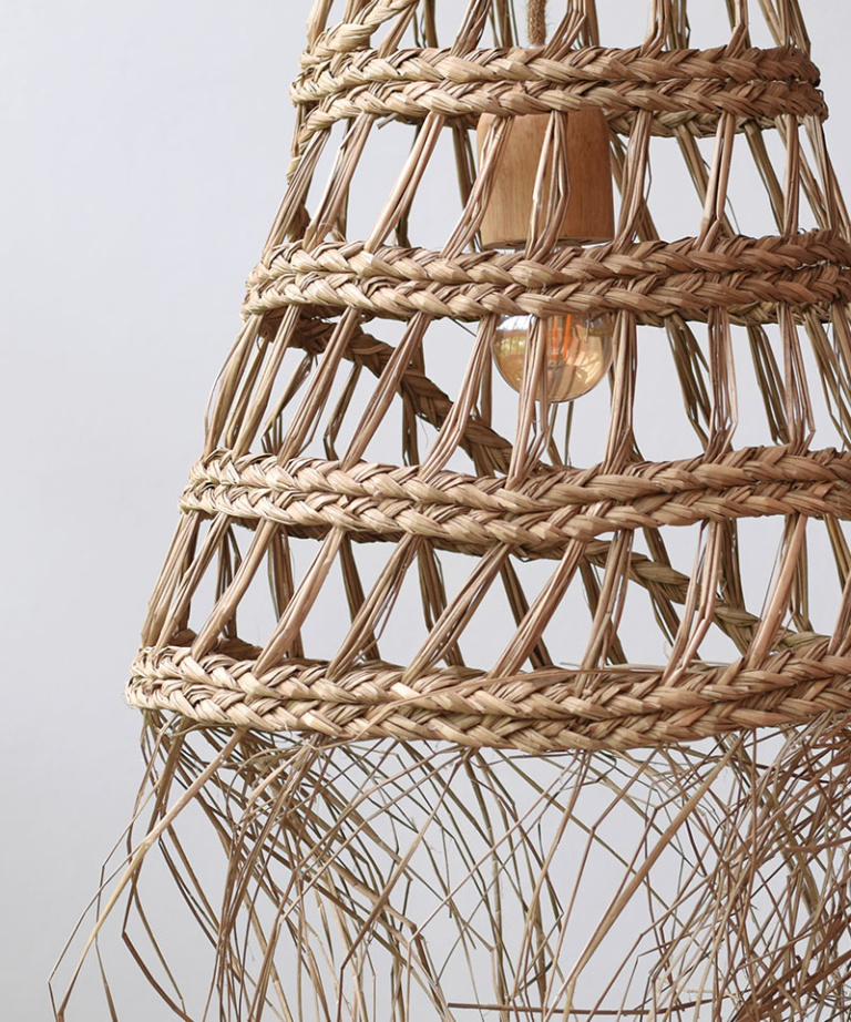 Rustic Handwoven Seagrass Pendant Light - Lanna Passa