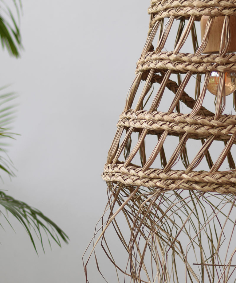Rustic Handwoven Seagrass Pendant Light - Lanna Passa