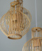 Rustic Rattan Pendant Lights - Triple Cluster Canopy