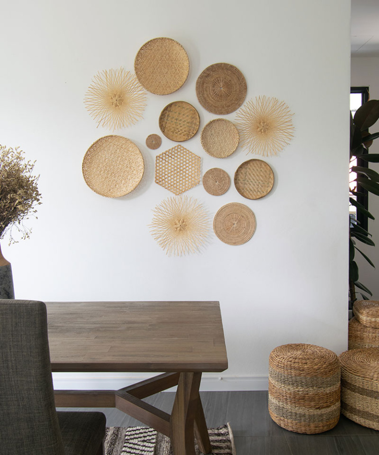 WEAVE - Set of 13 Bamboo, Rattan & Wicker Wall Art Decor