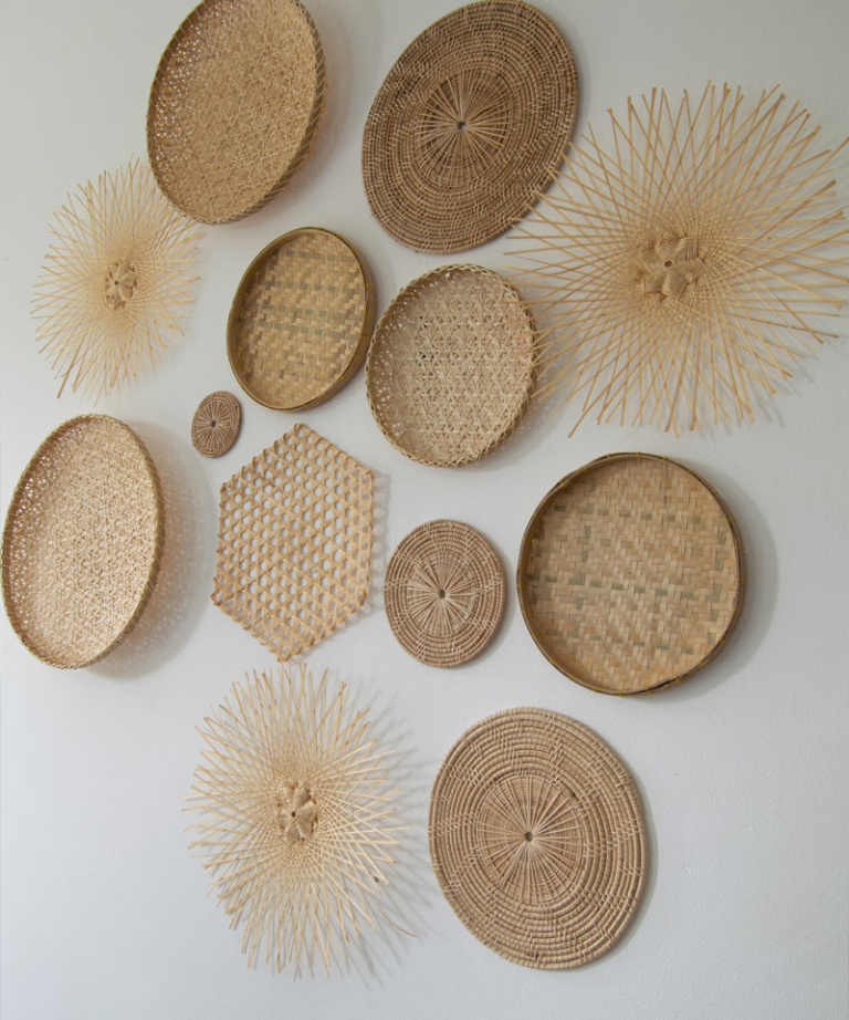 WEAVE - Set of 13 Bamboo, Rattan & Wicker Wall Art Decor