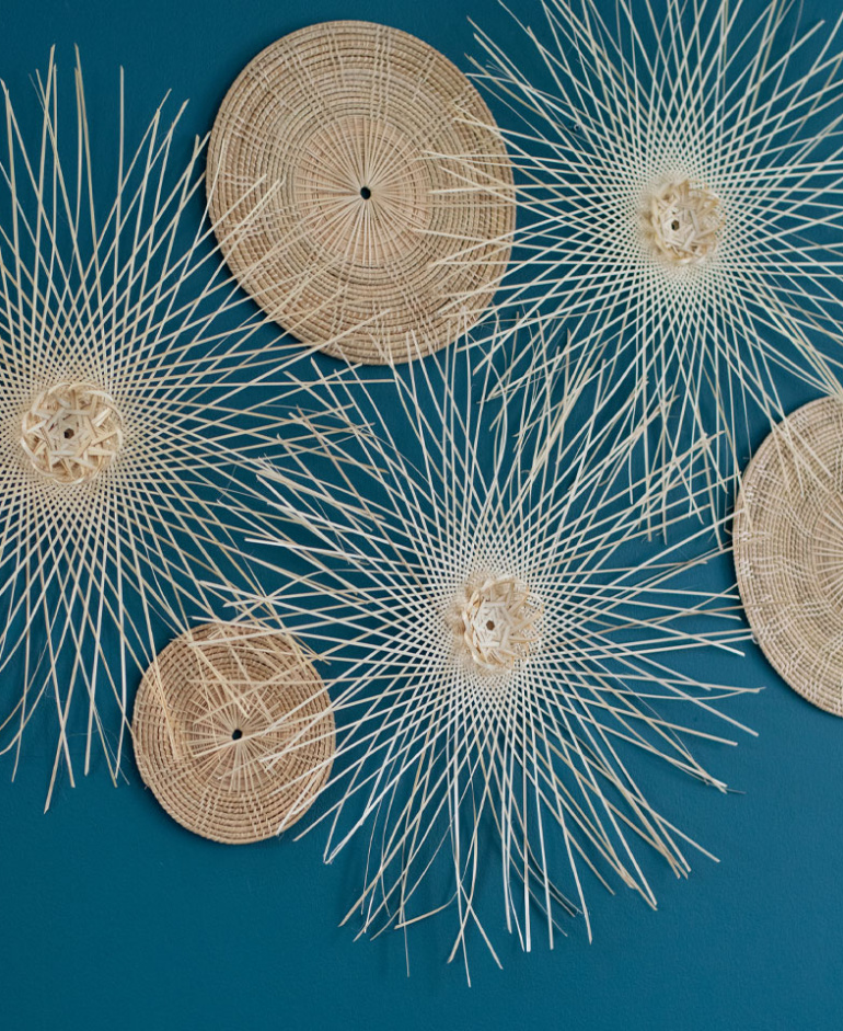 ESSENCE - Set of 6 Handwoven Bamboo & Rattan Wall Art