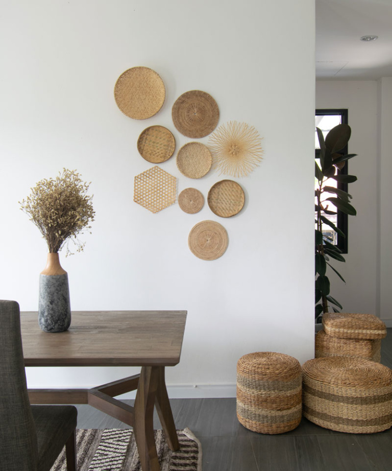 RAK - Set of 9 Wicker, Rattan & Bamboo Wall Art Decor