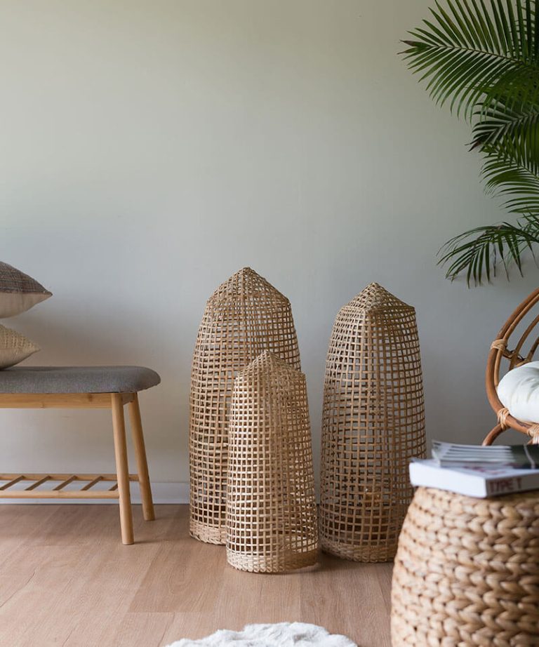 Rustic Natural Wood Handmade Tall Floor Lamp