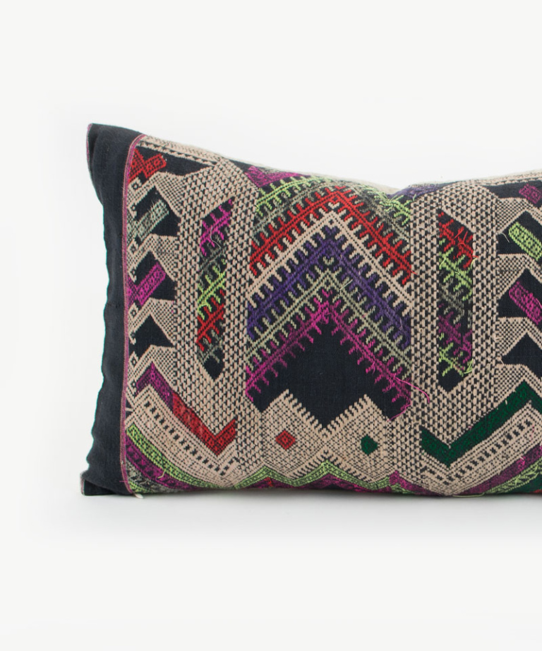 Vintage Woven Silk & Cotton Hill Tribe Cushion