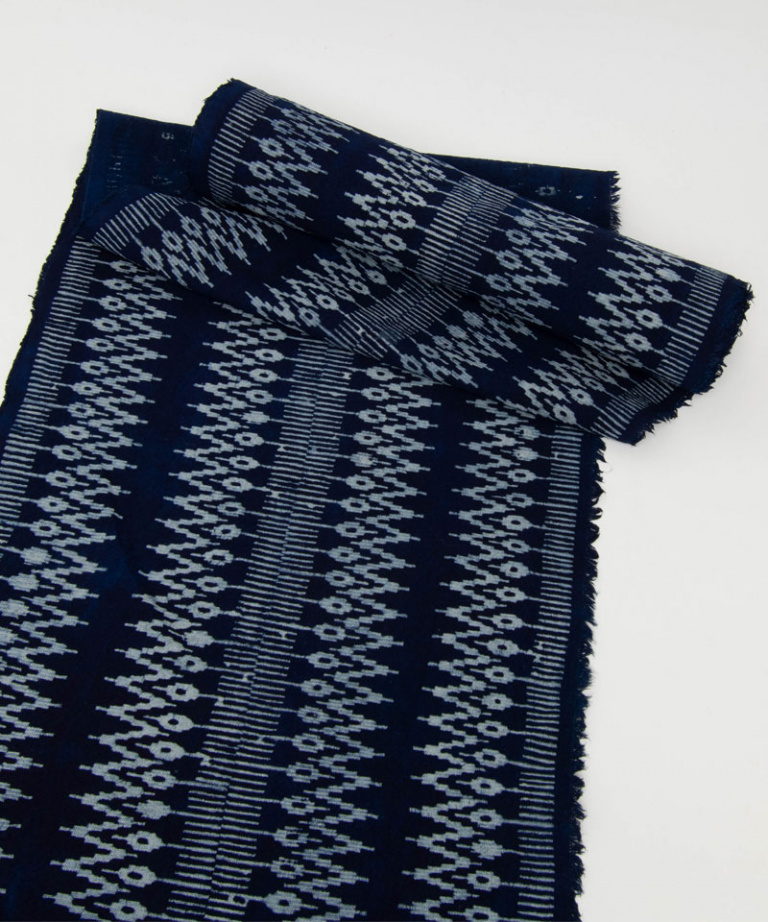 Zig Zag Hill Tribe Indigo Batik Fabric Rolls - 14" Wide